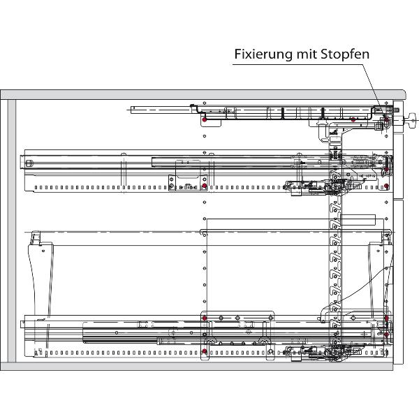 HETTICH Systema Top 2000 Container-Set Sil Sys,Voll-/Überauszug,ET 530,alu