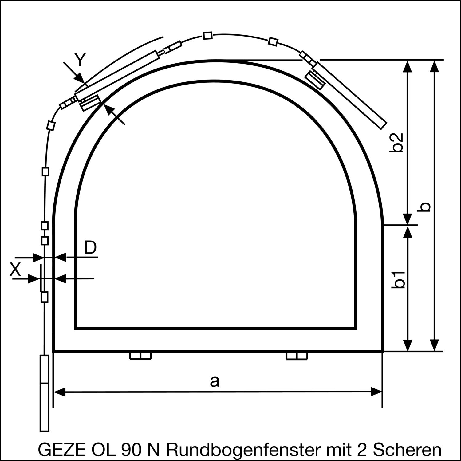 Flexibles Gestänge OL 90 N/ 95, 700 mm, Aluminium weiß RAL 9016