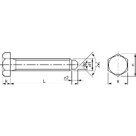 DIN564 M 6x 12 blank Sechskantschraube mit Ansatzspitze