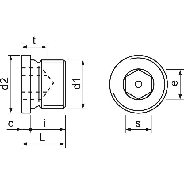 DIN 908 5.8 G 1/2" verzinkt Verschlussschraube zylindrisches Rohrgewinde