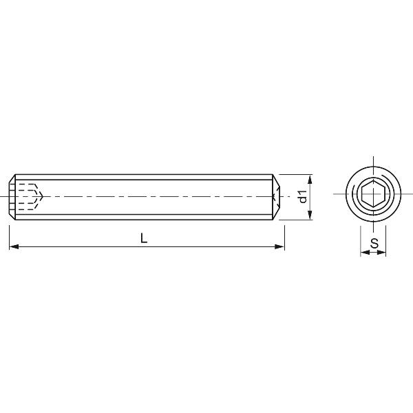 ISO4029/DIN916 45H M 6x 5 blank Gewindestift mit Ringschneide und ...