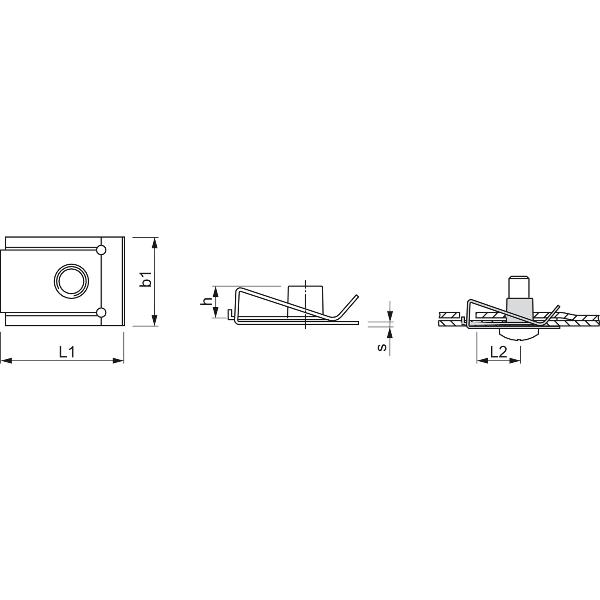 Blechmutter M6/0,5-4,0 Federstahl verzinkt mit metrischem Gewinde