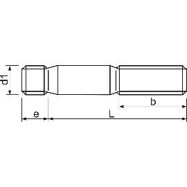 DIN939 8.8 M16 FOx 35 verzinkt Stiftschraube ohne Festsitz am Einschraubende