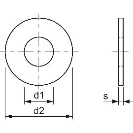 ISO7089 200HV M10 Edelstahl A2 Scheibe ohne Fase (~DIN125)