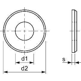 Saiba plata tesita M10 ISO 7089 - 300HV otel zincat termic