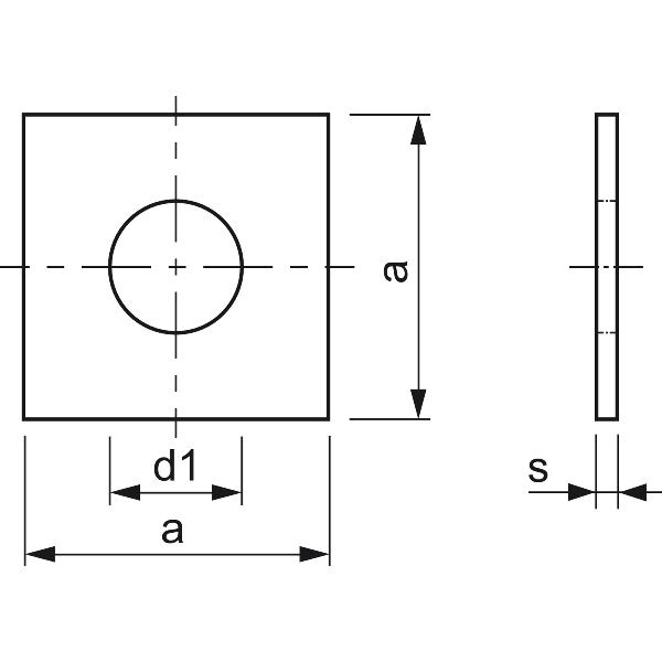 DIN436 M12 blank Vierkantscheibe für Holzkonstruktionen