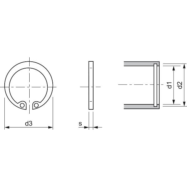 DIN472I 35x1.5 Edelstahl A1 Sicherungsring für Bohrungen
