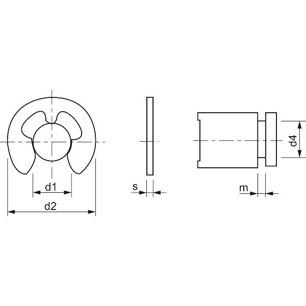 DIN6799 3.2 Federstahl phosphatiert Sicherungsscheibe für Wellen