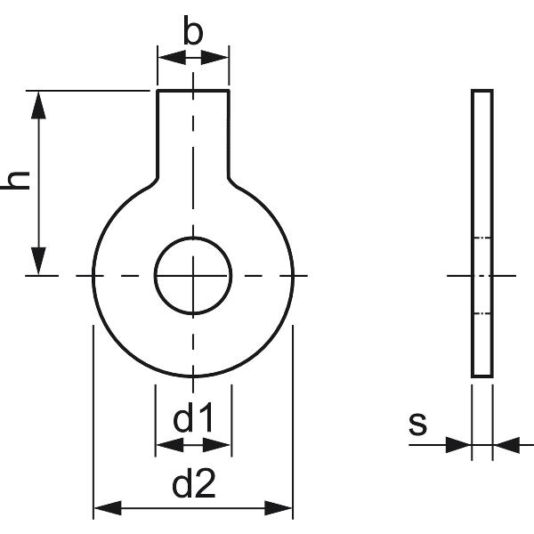 DIN93 13 blank Sicherungsblech mit Lappen