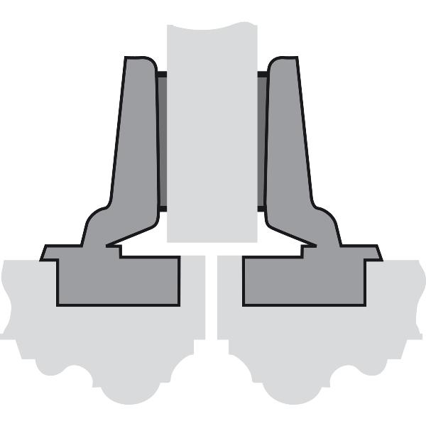 HETTICH INTERMAT 9935 TH 52 Dicktürscharnier halbaufliegend, ÖW 95°