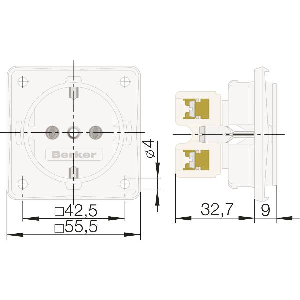 Berker Integro šuko utičnica s povećanom zaštitom od dodira ...