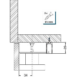 CAMAR Oberteilgleiter Unico Einschrauben Kunststoff schwarz