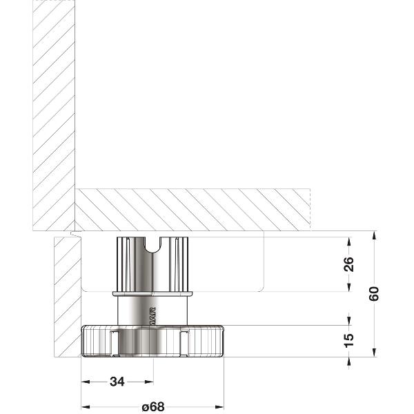 CAMAR soklová noha Unicomatic 100 mm plast černá