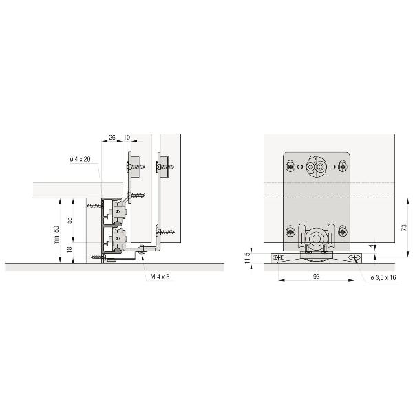 HAWA COMBINO 50 H FS/MS Set fermi intermedi, plastica
