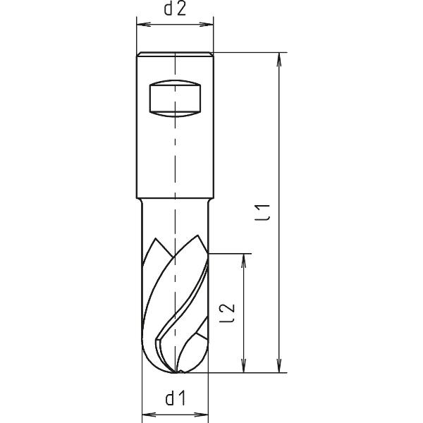MAYKESTAG Radiusfräser-HSS-ECo8 12,0 mm kurz Zweischneider