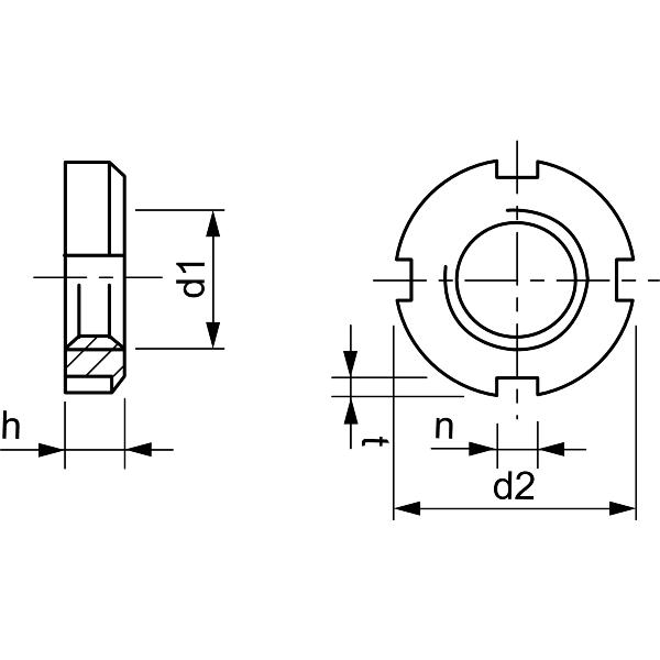 DIN981 14H KM3 M17x1.0 blank Nutmutter mit Feingewinde für Sicherungsblech