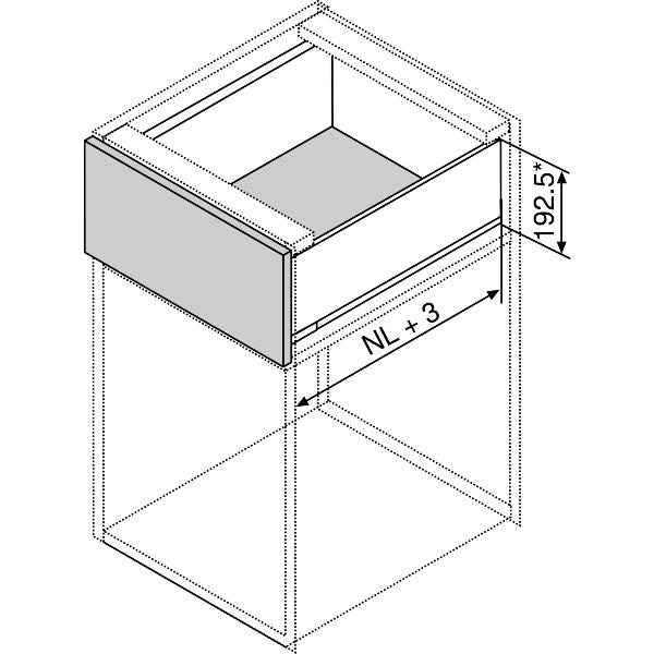 BLUM LEGRABOX pure SET Höhe C, BLUMOTION S, 40Kg, NL 500, Seidenweiß