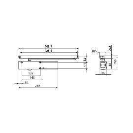 GEZE Türschließer TS 5000 L, EN 2-6, 1-flg. Gleitschiene, silber