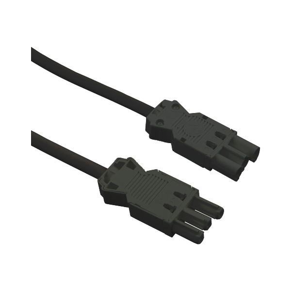 Verbindungsleitung mit Stecker und Gerätekupplung GST18, 300 mm, schwarz