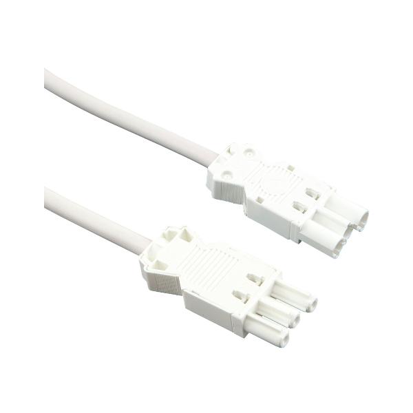 Verbindungsleitung mit Stecker und Gerätekupplung GST18, 300 mm, weiß