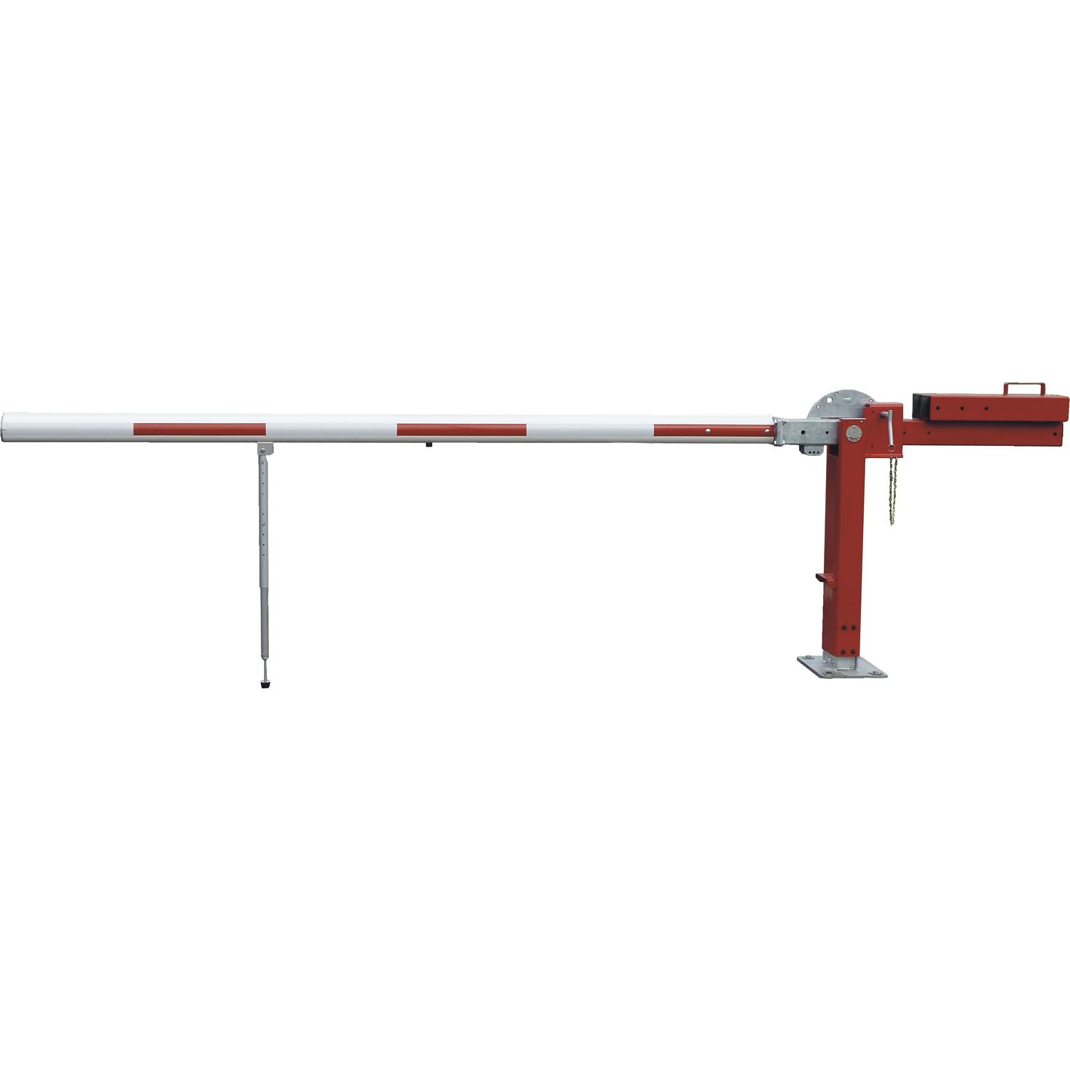 Wegesperre (Schlagbaum) WES-450 rot/weiß mit Gegengewicht Breite 5,5 Meter