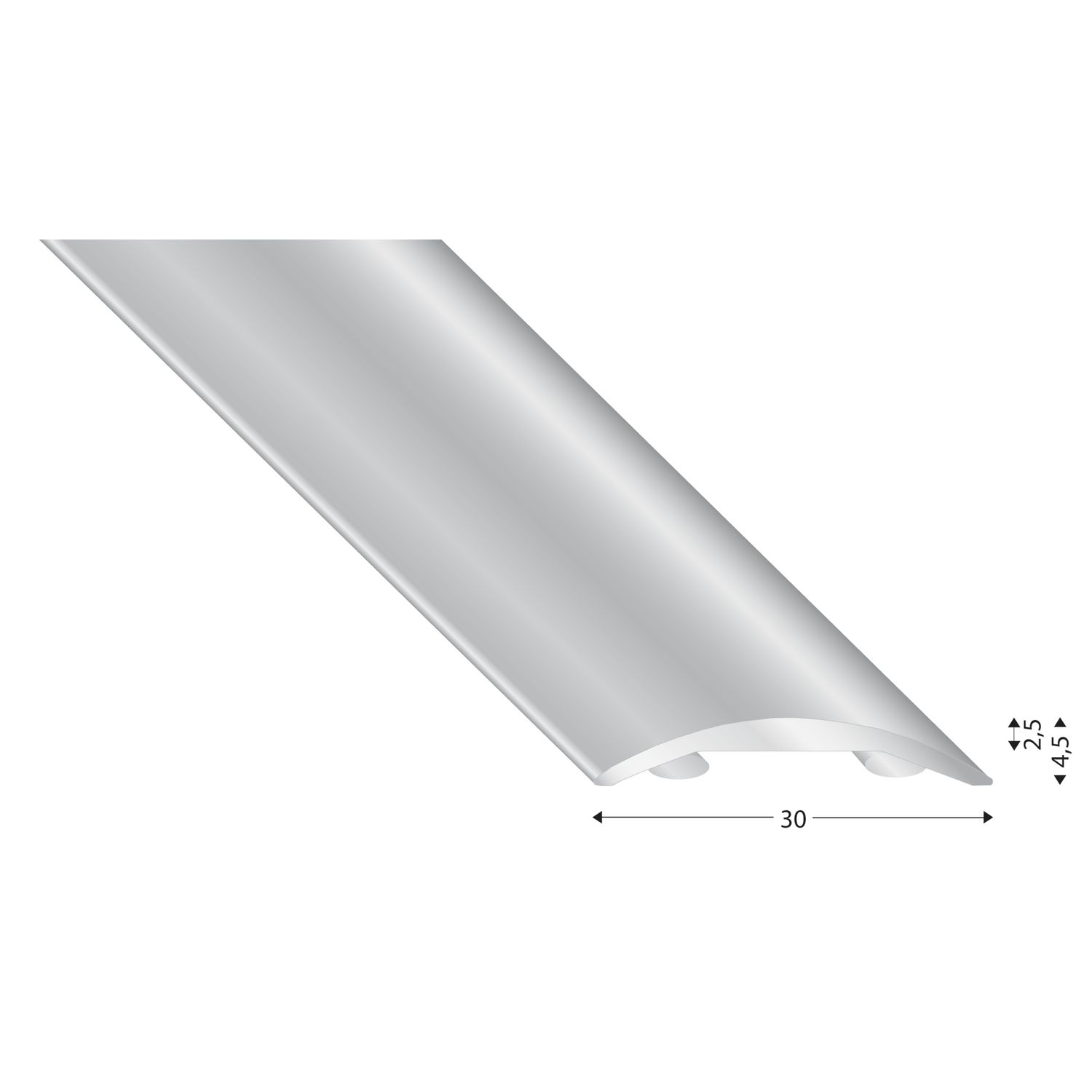 Abdeckprofil Alu Edelstahloptik, selbstklebend, Breite 30 mm, Länge 2700 mm