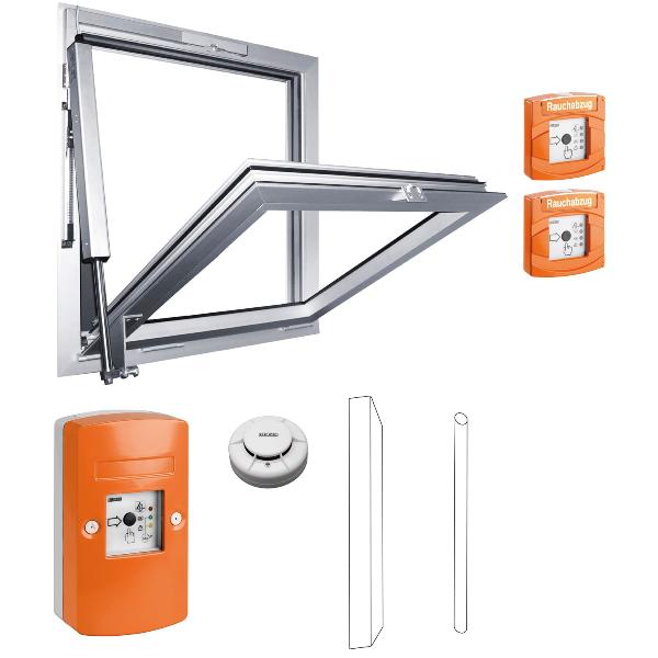 GEZE domácí schodišťová sada RWA 100 NT, zdvih 300, stříbrný