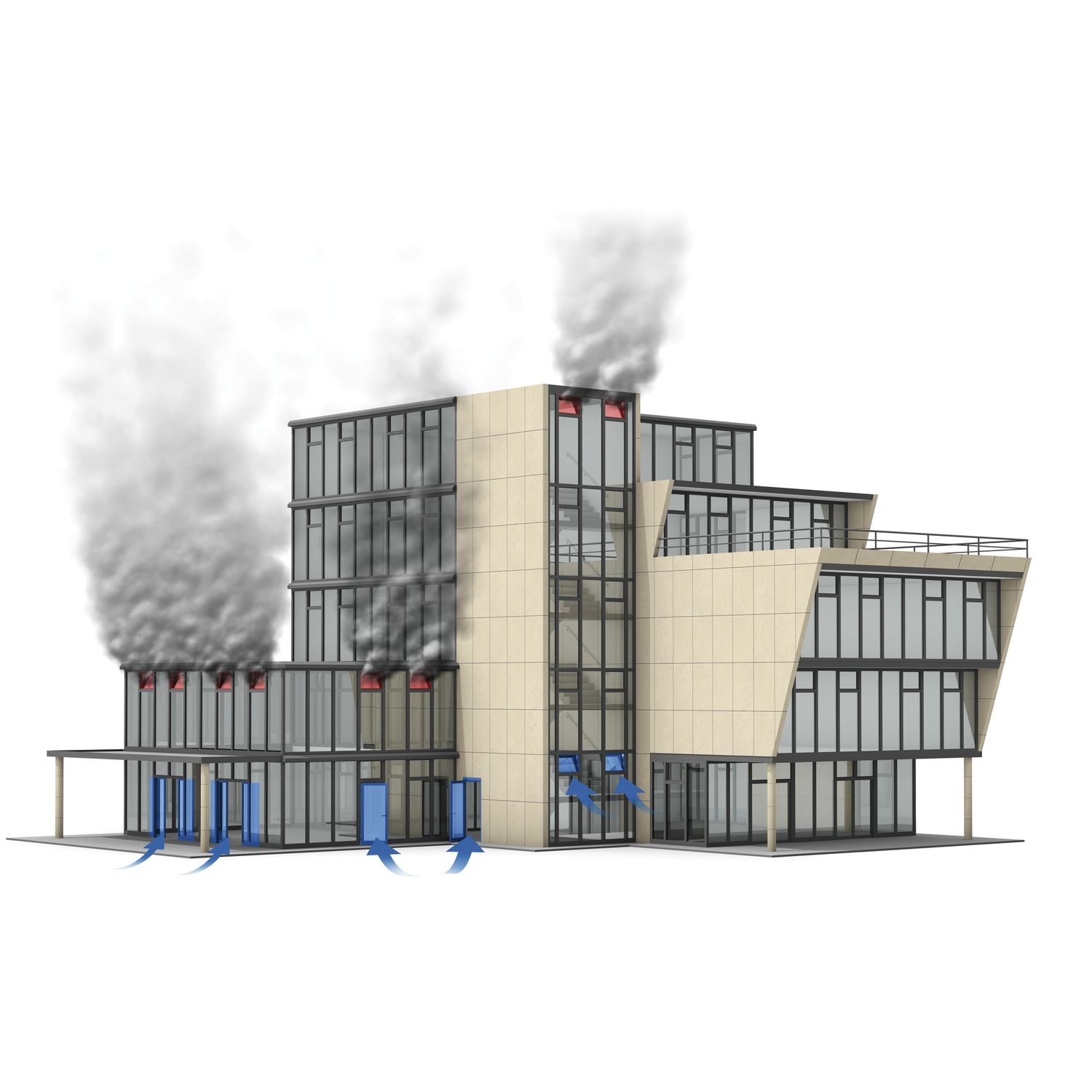 GEZE RWA 100 NT mit E250/ Hub 300 mm, silber eloxiert