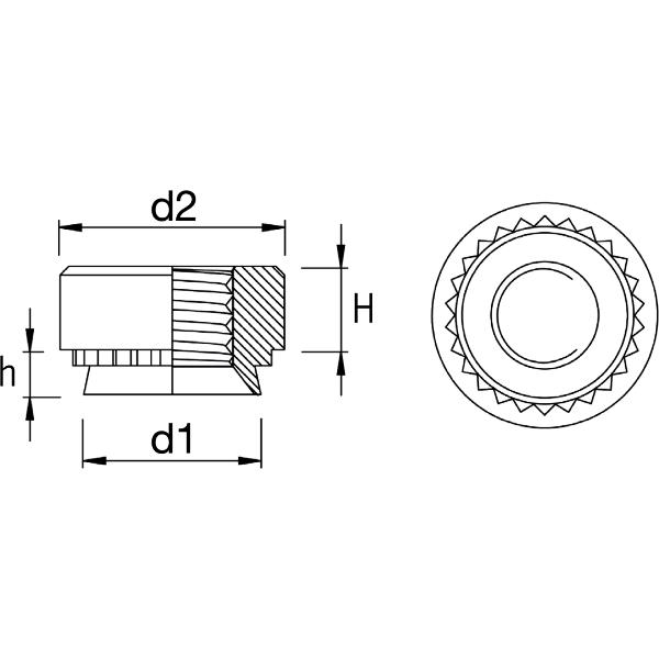 PEM® Einpressmutter S-M 6-2 Stahl verzinkt-blau