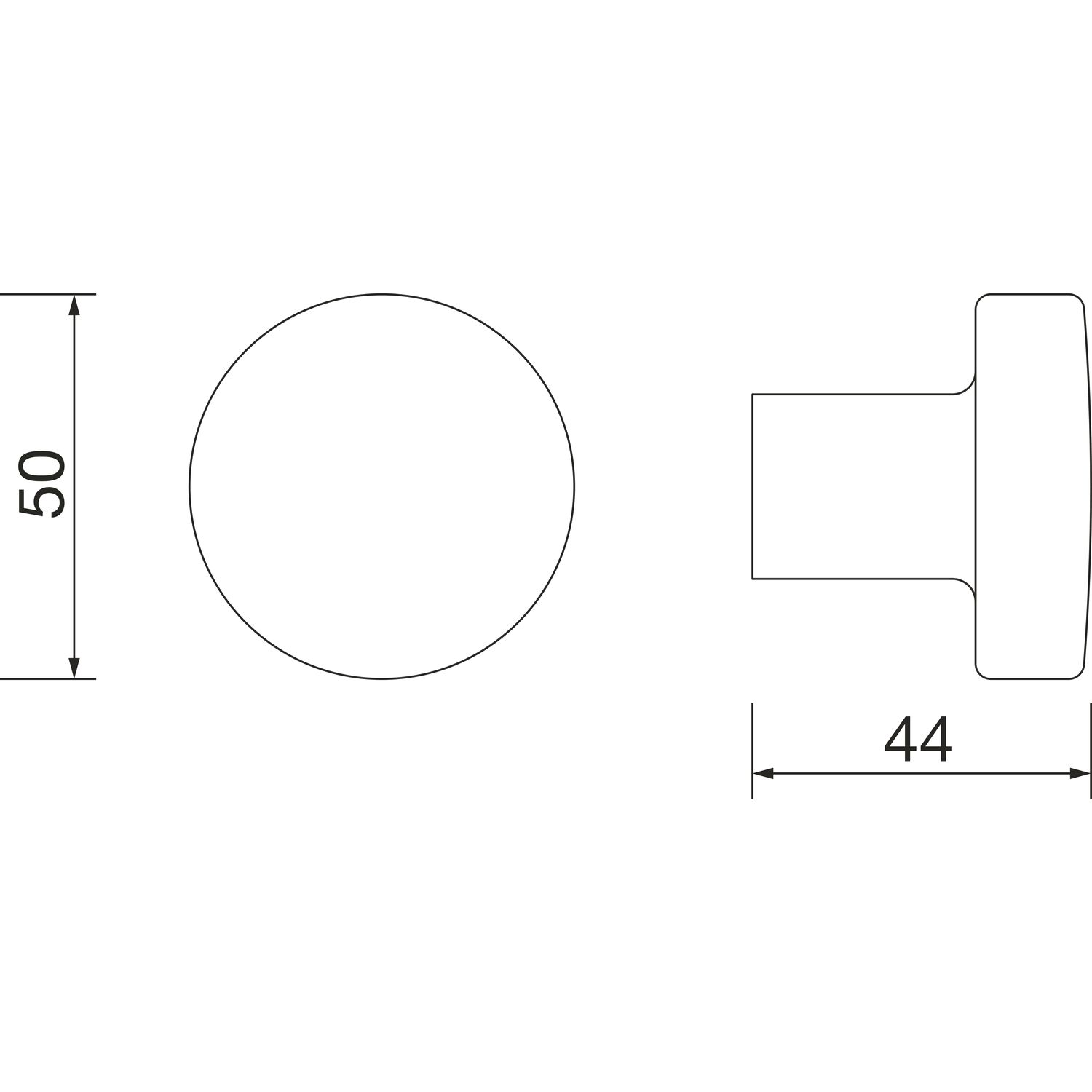 FSB Knopflochteil ASL 08 0829, ø 50 mm, Edelstahl feinmatt