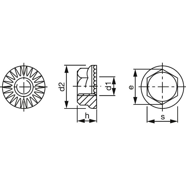 Verbus Ripp Kl.10 M12 pocinkovana šestougaona navrtka sa rebrima