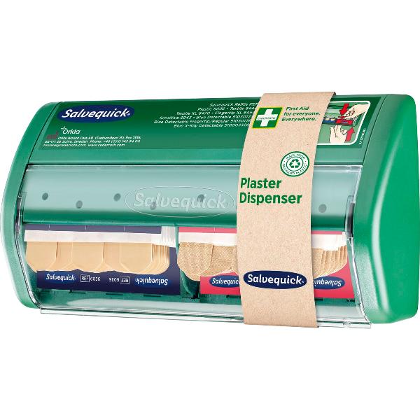 SALVEQUICK Pflasterspender 40xTextil-u. 45x wasserfestes Pflaster