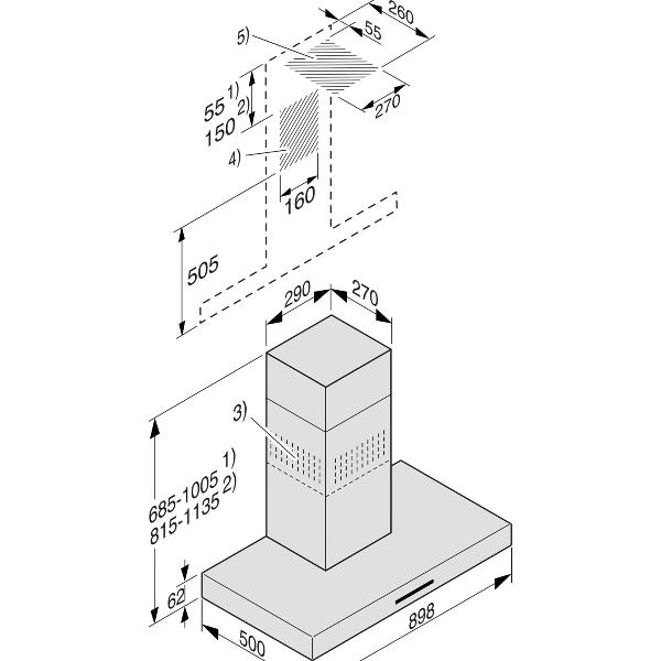 MIELE Wand-Dunstabzugshaube PUR 98 W, Edelstahl