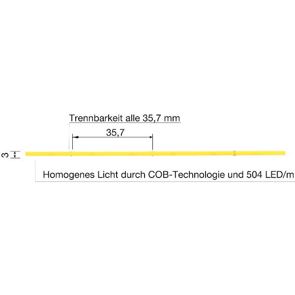 LED traka SL-COB Wire 3,8W/m, IP20, 3000K, 24 V/DC, 5000 mm