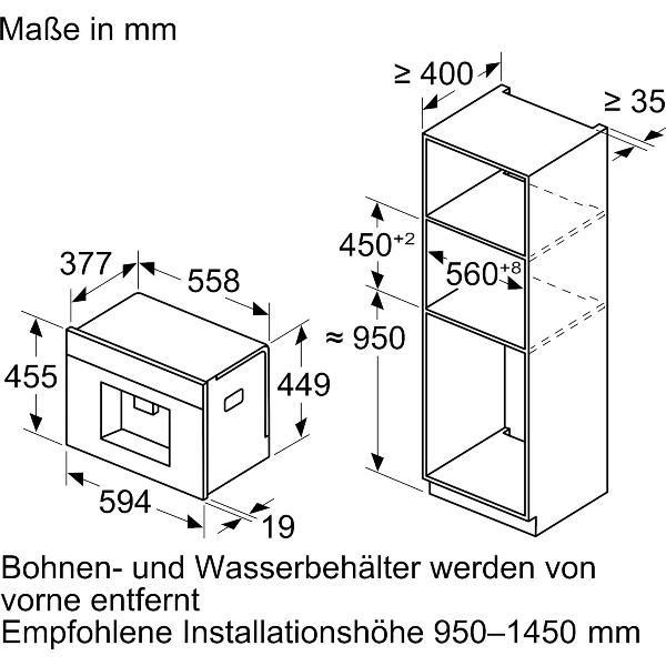 SIEMENS Einbau-Kaffeevollautomat CT718L1B0 Schwarz
