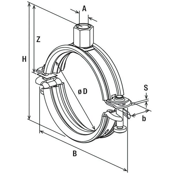 FISCHER FRS-L Rohrschelle zweiteilig 38- 45 mm M8/M10