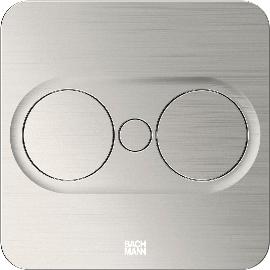 Bachmann Einbausteckdose TWIST 2 eckig, 2 x Schuko, Edelstahl Effekt