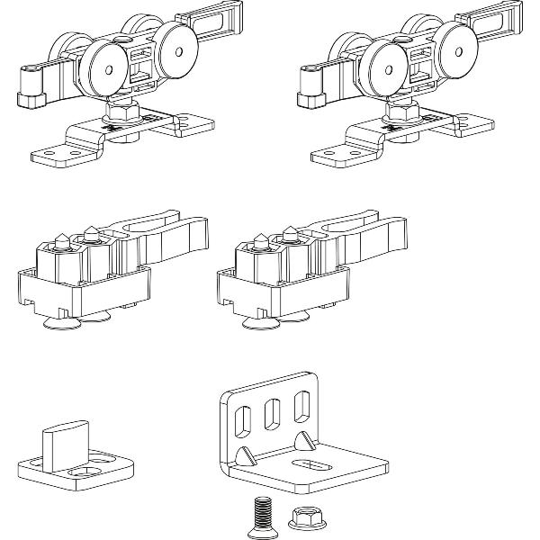 TERNO klizni okov garnitura Classic Basic Standard drvo 50 kg bez vodilice