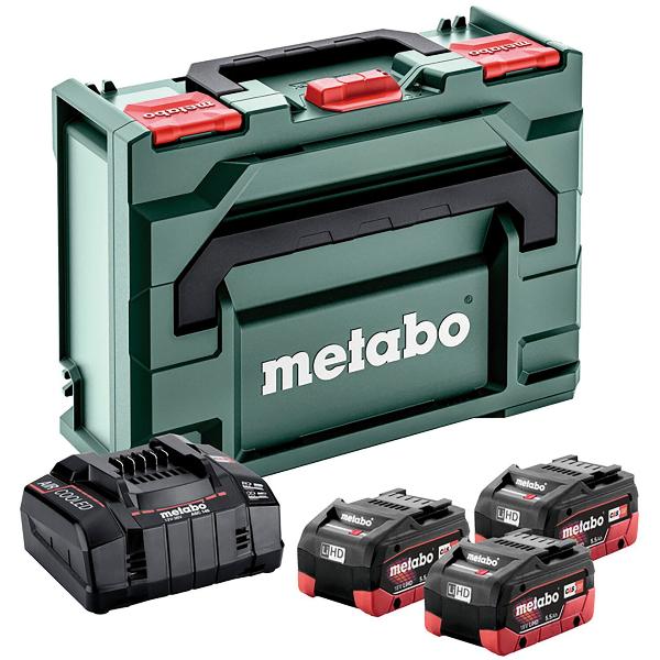 METABO Akku-Basis-Set 3 x 18 Volt / 5,5Ah LiHD Akkus u. ASC30-36 Ladegerät