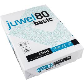 Druckerpapier Juwel Basic 80 A4, Weiß, Karton 5 x 500 Blatt