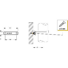 CAMAR Befestigungsplatte Unico Einschrauben Kunststoff schwarz